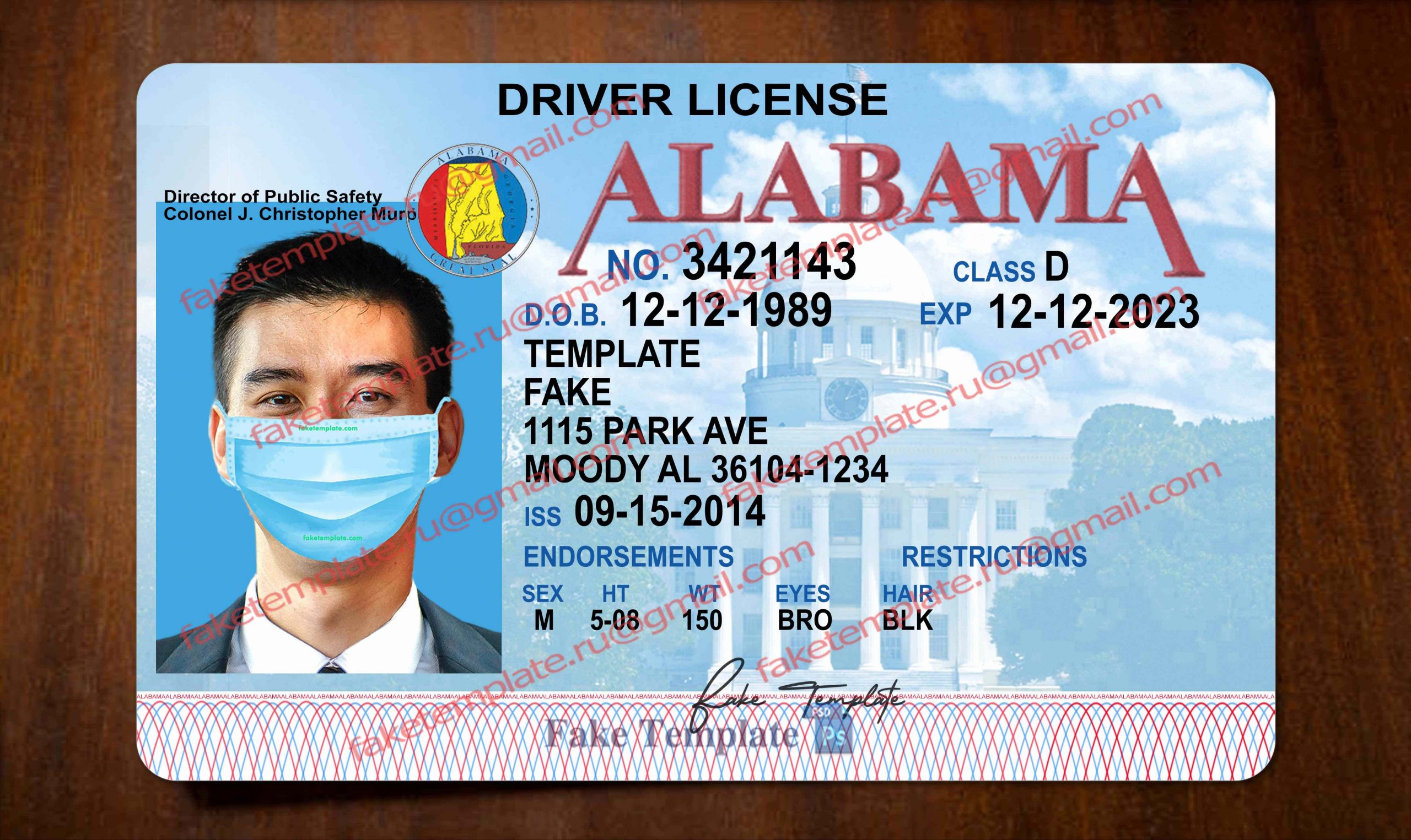 Alabama Drivers License Template V2 - Fake Alabama Drivers License