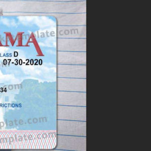 Alabama Drivers License Template V2 - Fake Alabama Drivers License