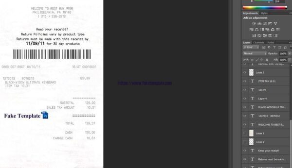 Bestbuy Receipt Psd Template