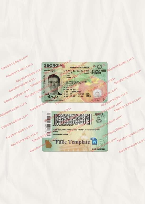 Georgia Drivers License Template V1 - Ga Drivers License Template