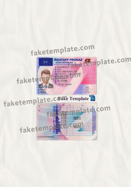 Czech Republic Driver License Template - Fake Template