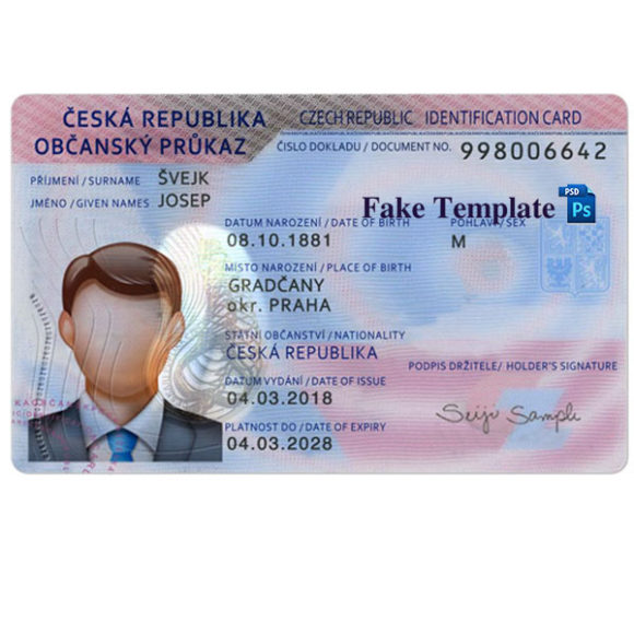 Czech Republic ID Card Template Psd - Czech National Identity Card