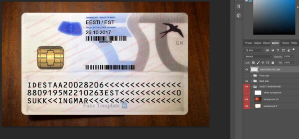 Estonia ID Card Template Psd V1 - Estonian Identity Card - High quality