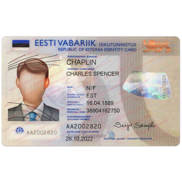 Estonia ID Card Template Psd V1 - Estonian Identity Card - High quality
