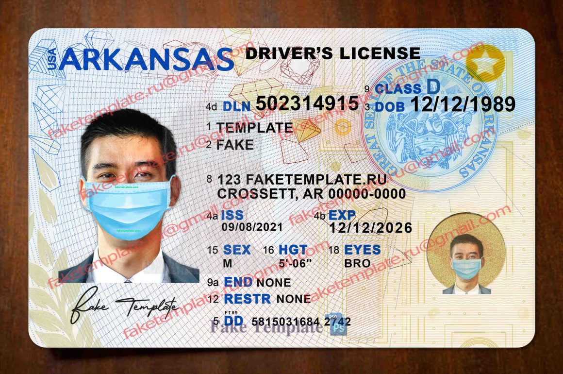Arkansas Drivers License Template V2 New - Fake Template