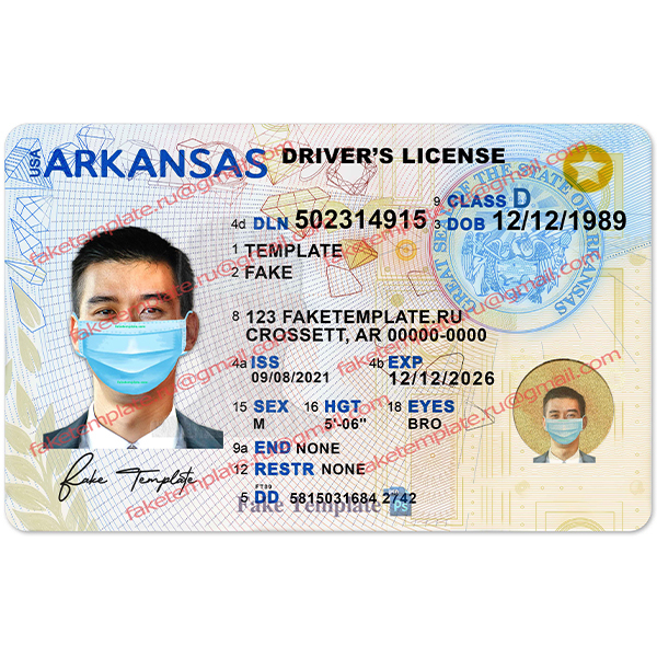 Arkansas Drivers License Template V2 New - Fake Template