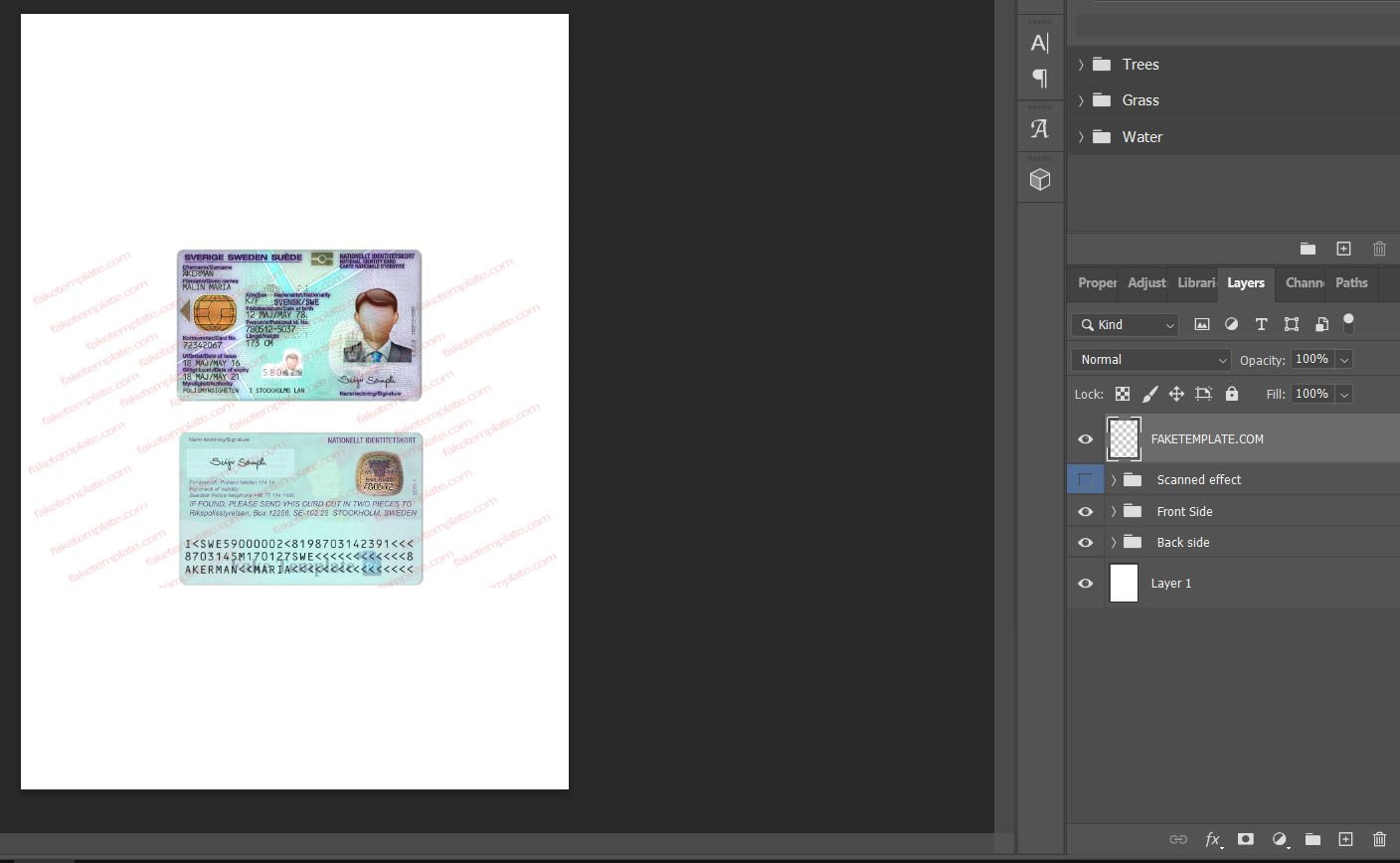 Sweden ID Card Template Psd - Fake ID Card Sweden - High quality