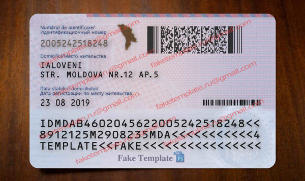 Moldova ID Card Template Psd - Moldovan ID Card
