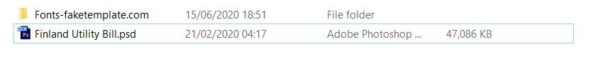 Finland Utility Bill Psd Template: Finland Proof of address