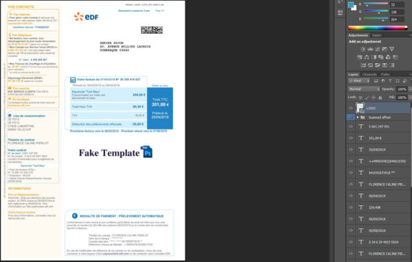 France Utility Bill Psd Template V1 - Fake Template