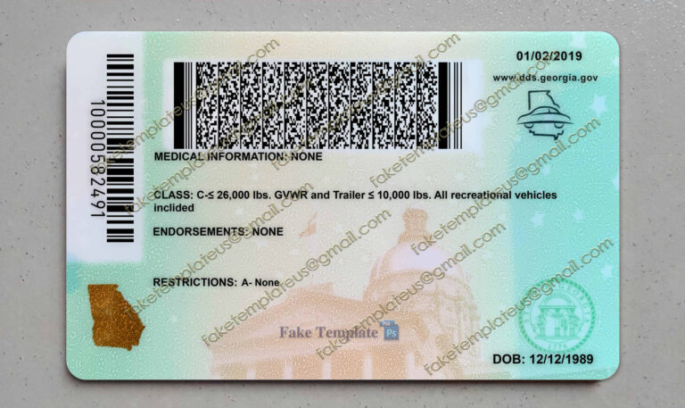 Georgia Drivers License Template V1 - Ga Drivers License Template
