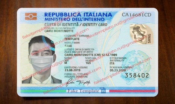 Italy ID Card Template Psd - Fake Italian ID Card