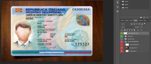 Italy ID Card Template Psd - Fake Italian ID Card