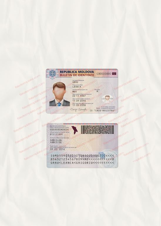 Moldova ID Card Template Psd - Moldovan ID Card