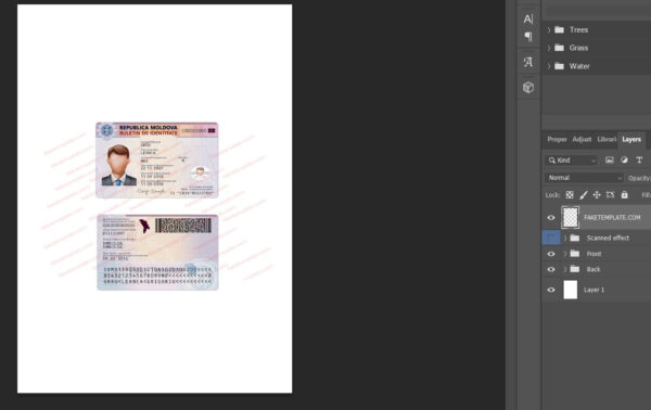 Moldova ID Card Template Psd - Moldovan ID Card