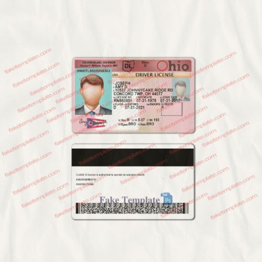 Ohio Drivers License Template - retrobap