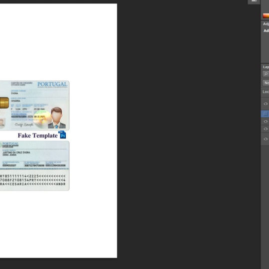 Portugal ID Card Template Psd - Citizen Card Template - High quality