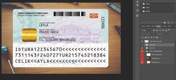 Turkey ID Card Template Psd - Turkish ID Card Template