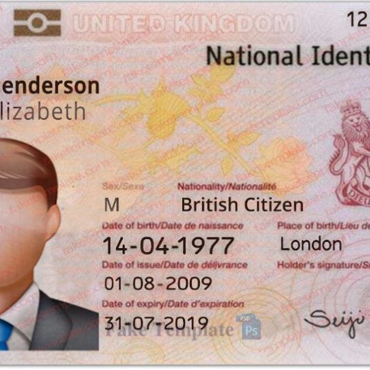 Uk Id Card Template Id Card Template Card Template Psd Templates Riset