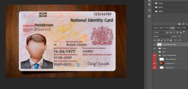 UK ID Card Template Psd - Fake UK ID Card - High quality