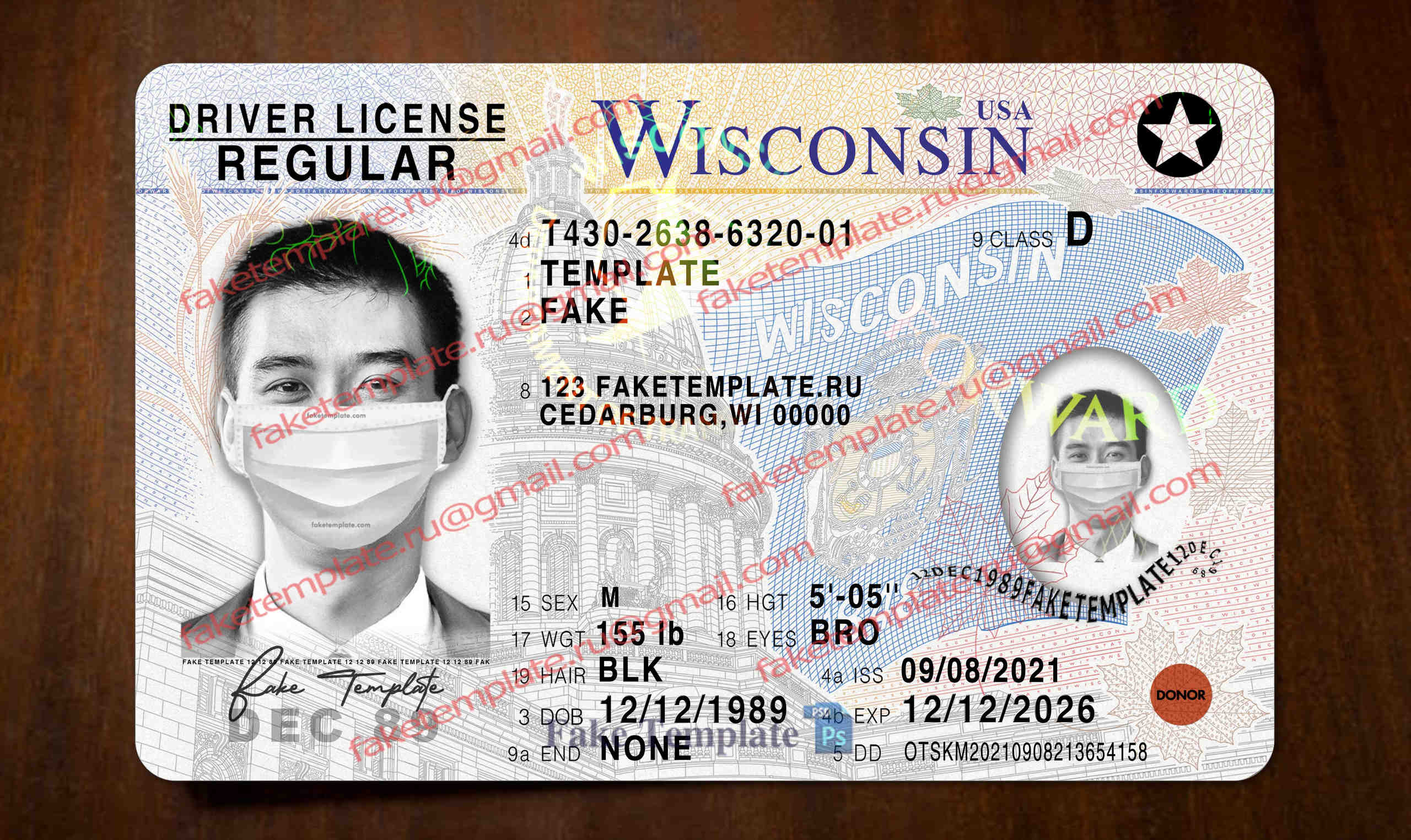 Wisconsin Drivers License Template New V2