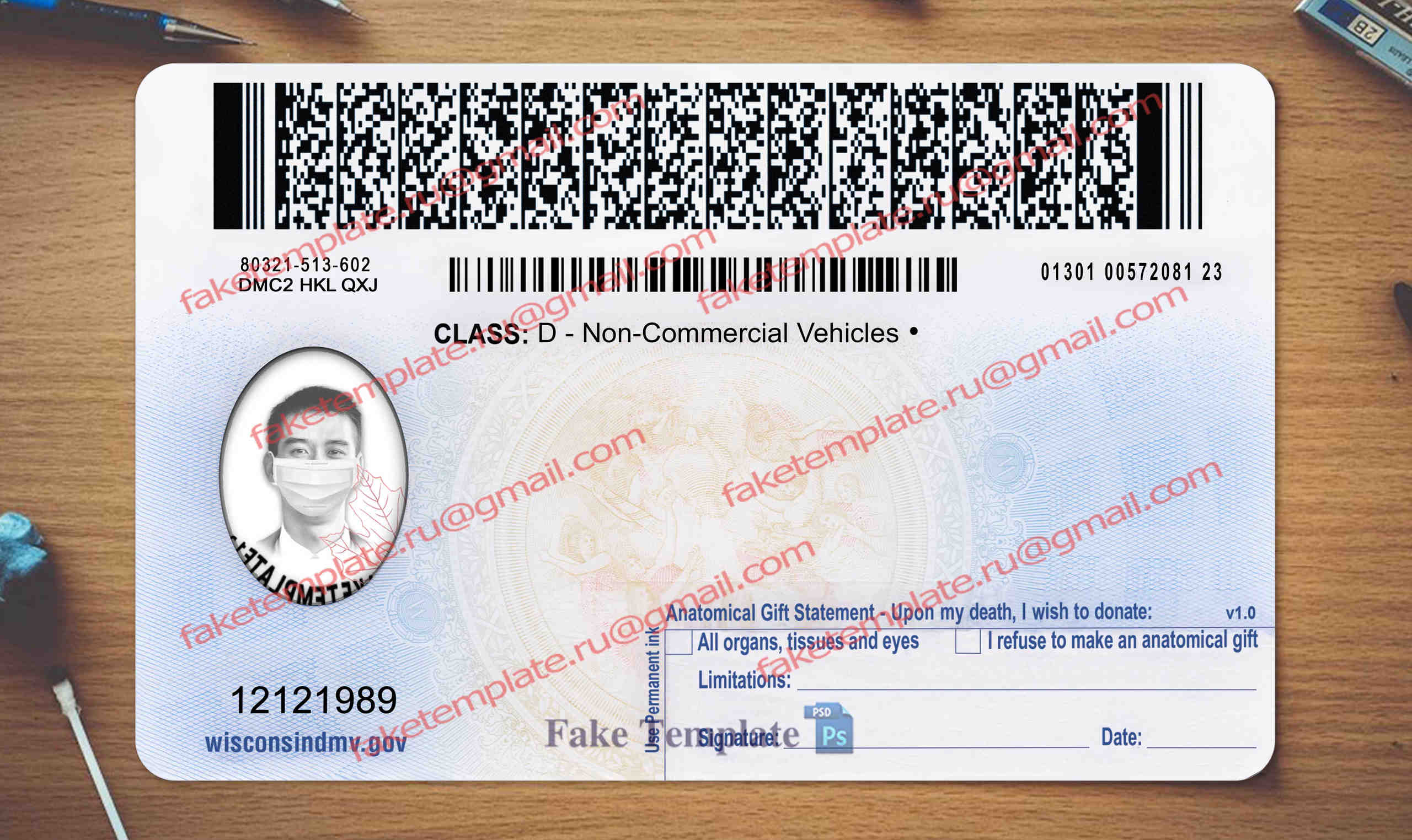 Wisconsin Drivers License Template New V2