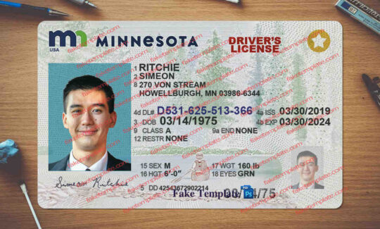 How to edit Minnesota driver's license Template PSD