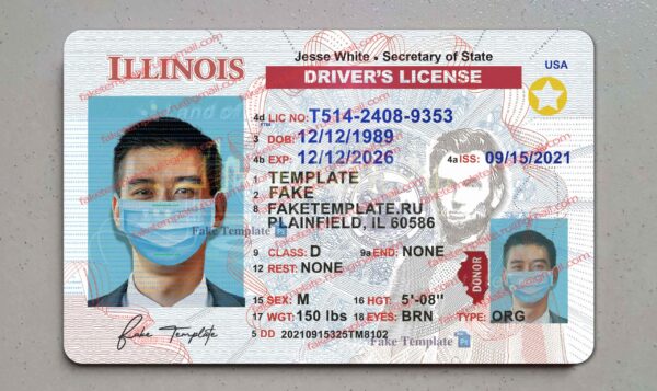 Illinois Driver License Template Psd New V2 - Fake Illinois Driver License