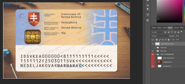 Slovakia ID Card Template Psd - Slovak Identity Card - Fake Template