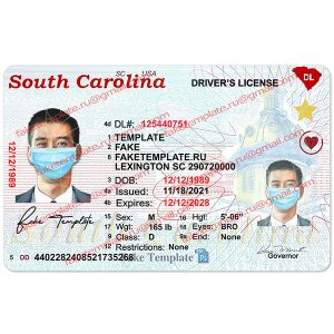 South Carolina Drivers License Template V1 - Fake Template