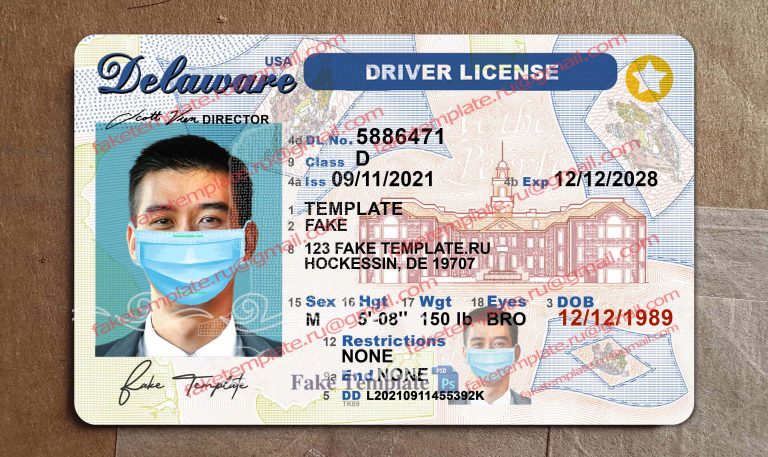 Delaware Drivers License Template New - Fake Template
