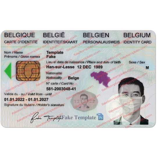 Belgium ID Card Template - Fake Belgium ID Card