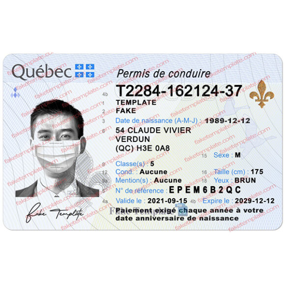 Quebec Drivers License Template New - Fake Template