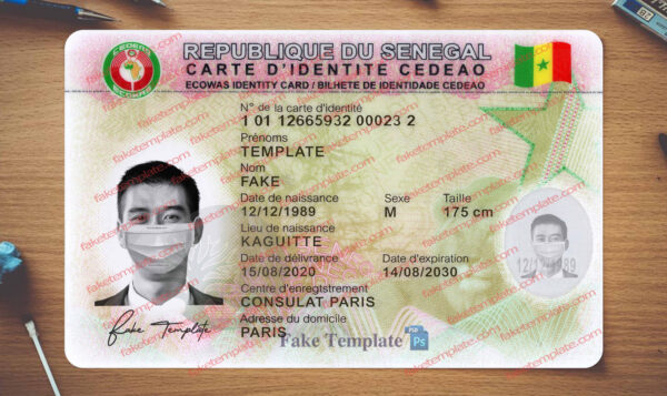 Senegal ID Card Template - Fake Senegal Identity Card