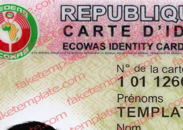 Senegal ID Card Template - Fake Senegal Identity Card