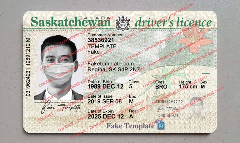 Saskatchewan Drivers License Template New - Fake Template