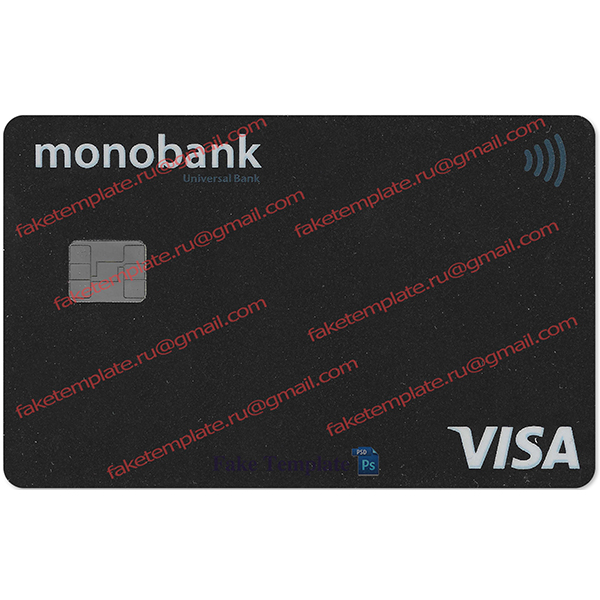 Monobank Credit Card Template - Fake Monobank Credit Card