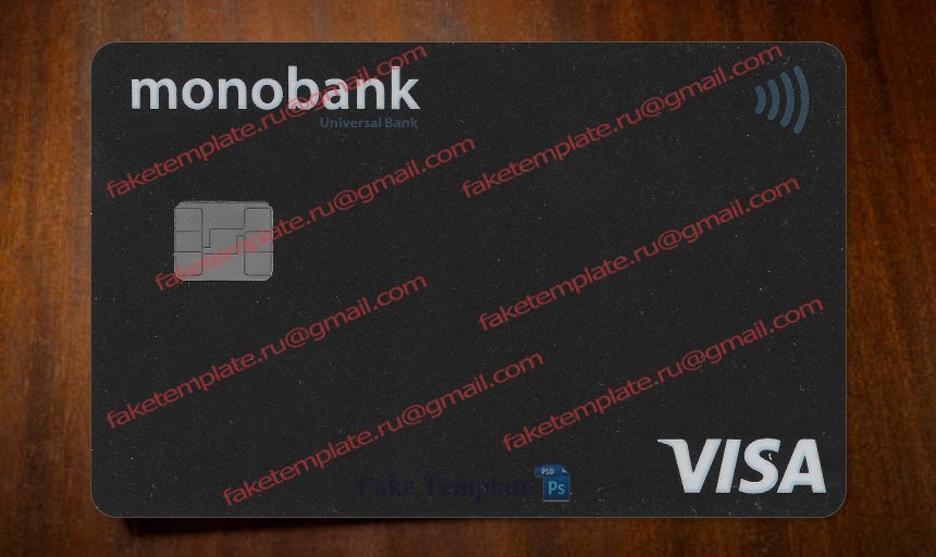Monobank Credit Card Template - Fake Monobank Credit Card