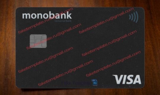 Monobank Credit Card Template - Fake Monobank Credit Card
