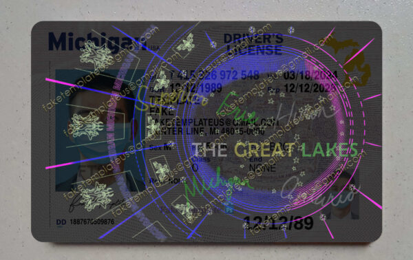 Michigan Drivers License Template New V2 1200 DPI
