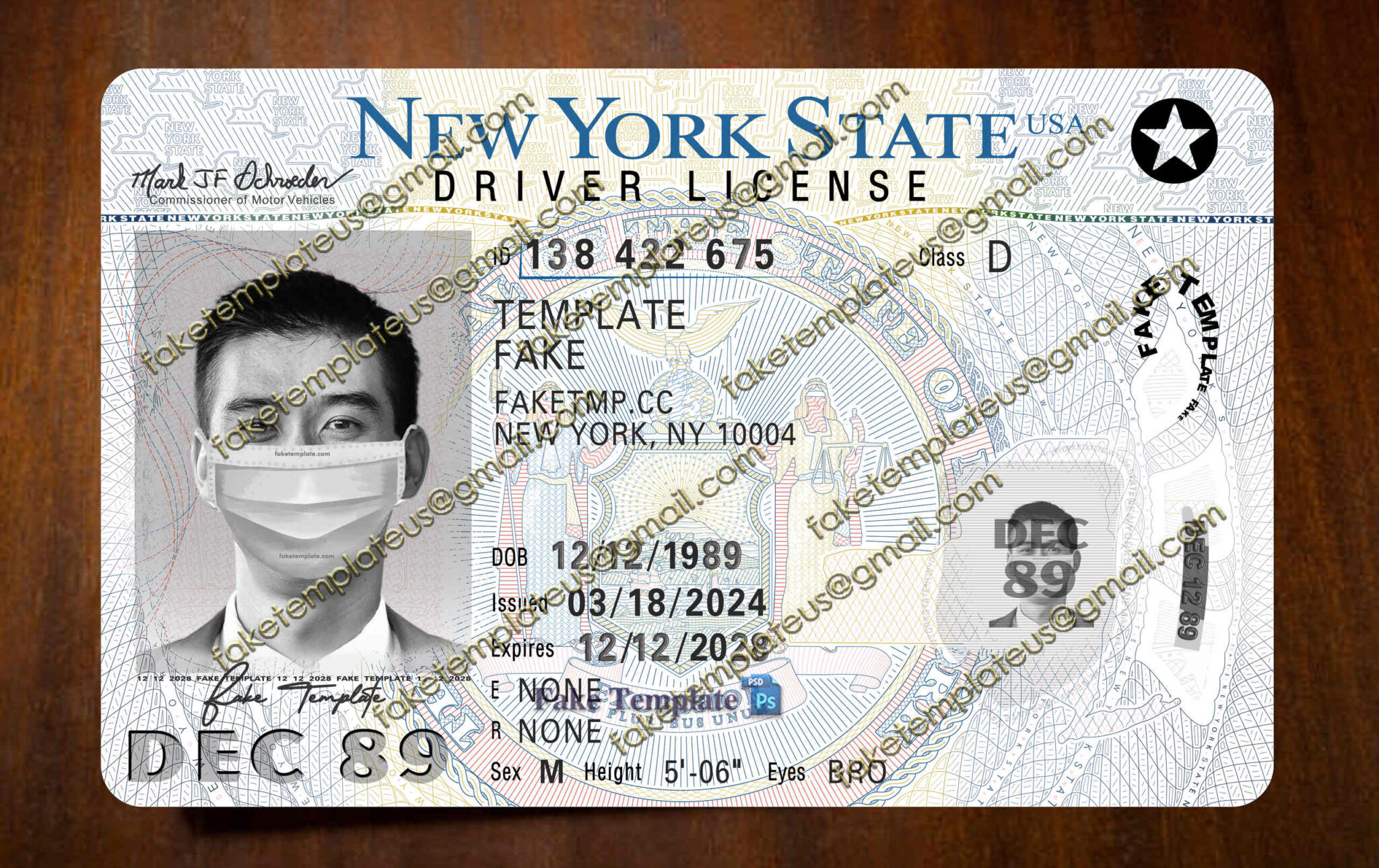New York Drivers License Template New 2400 DPI V3 2024
