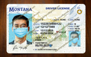 Montana Drivers License Template V2 – 1200 DPI PSD Mockup