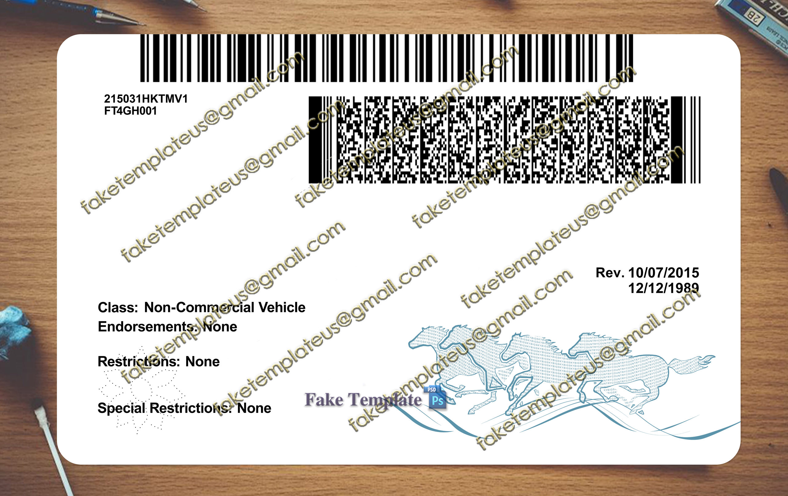 Montana Drivers License Template V2 – 1200 DPI PSD Mockup