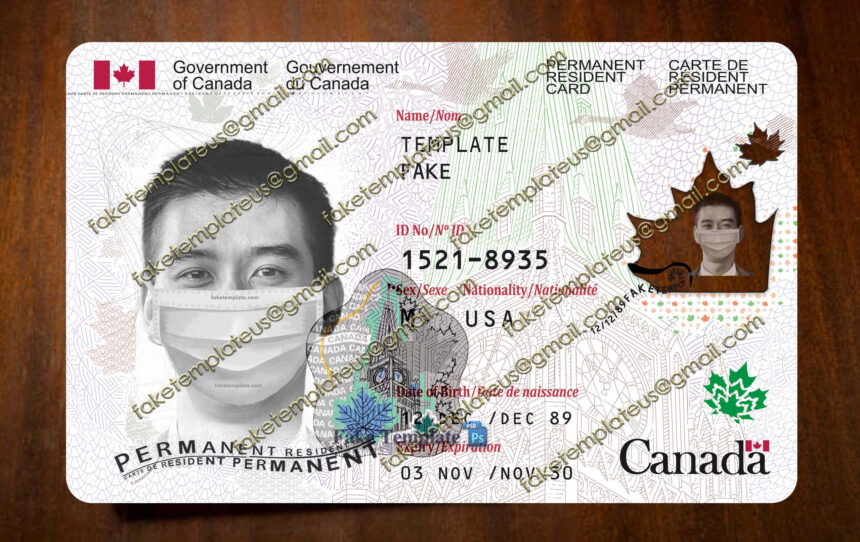 Fake Canada ID Card New V2 1200 DPI - Fake Template
