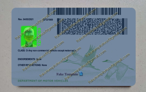 Fake Nebraska Drivers License V4 (1200 DPI) - Fake Template