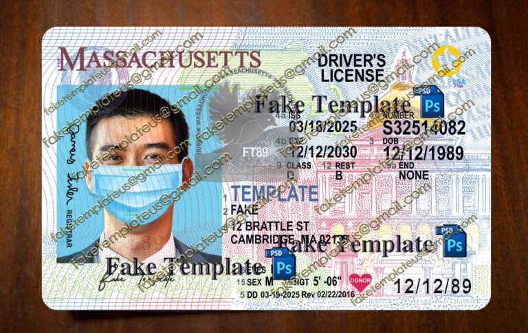 Massachusetts Driver License Template New V3 1200 DPI