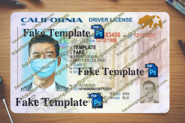 California Driving License Template New V4 – 2400 DPI PSD