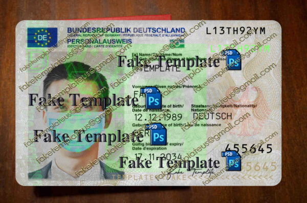 German ID Card Template New V3 – 1200 DPI PSD ( 2021)