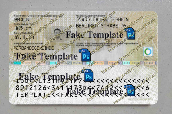 German ID Card Template New V3 – 1200 DPI PSD ( 2021)